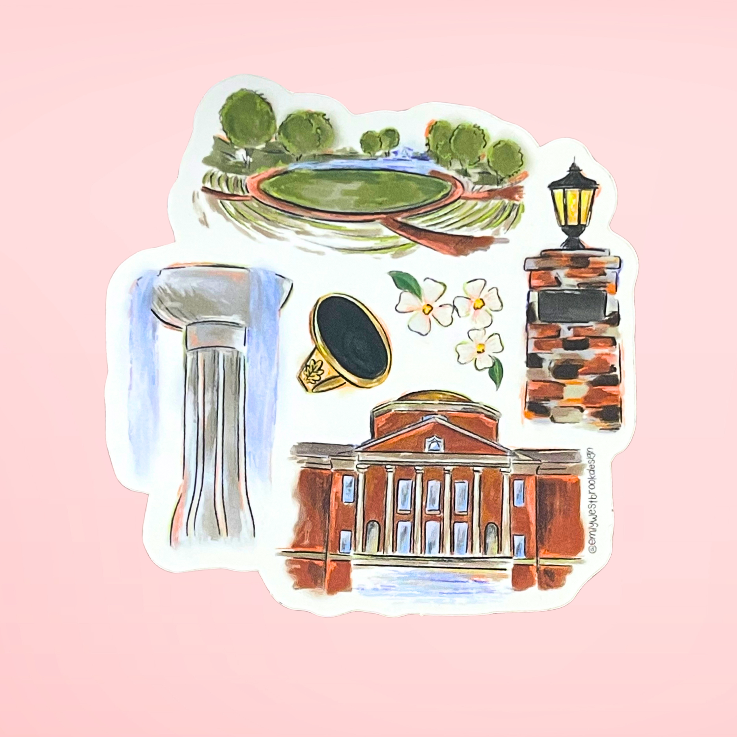 Meredith College Icons Sticker | Emily Westbrook Design