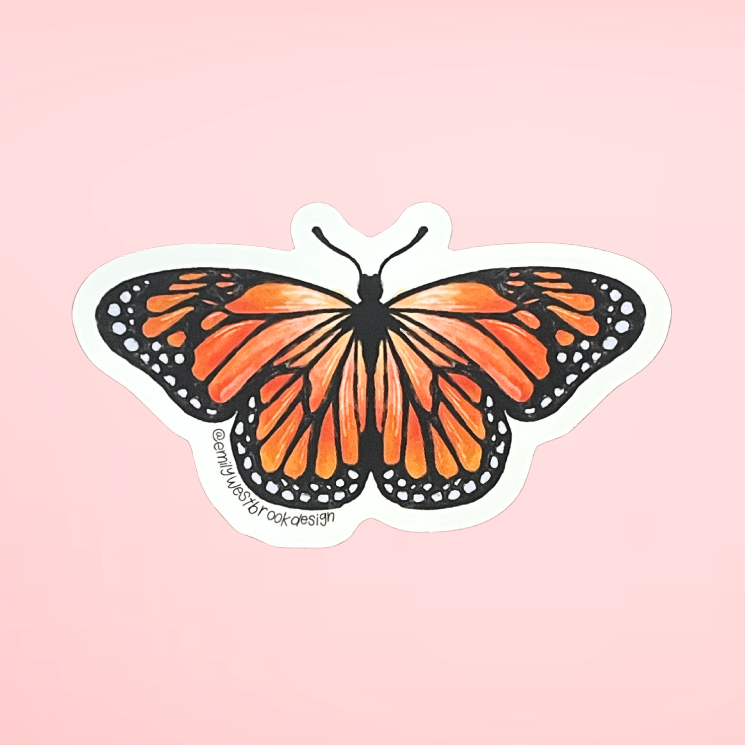 Monarch Butterfly Sticker | Emily Westbrook Design