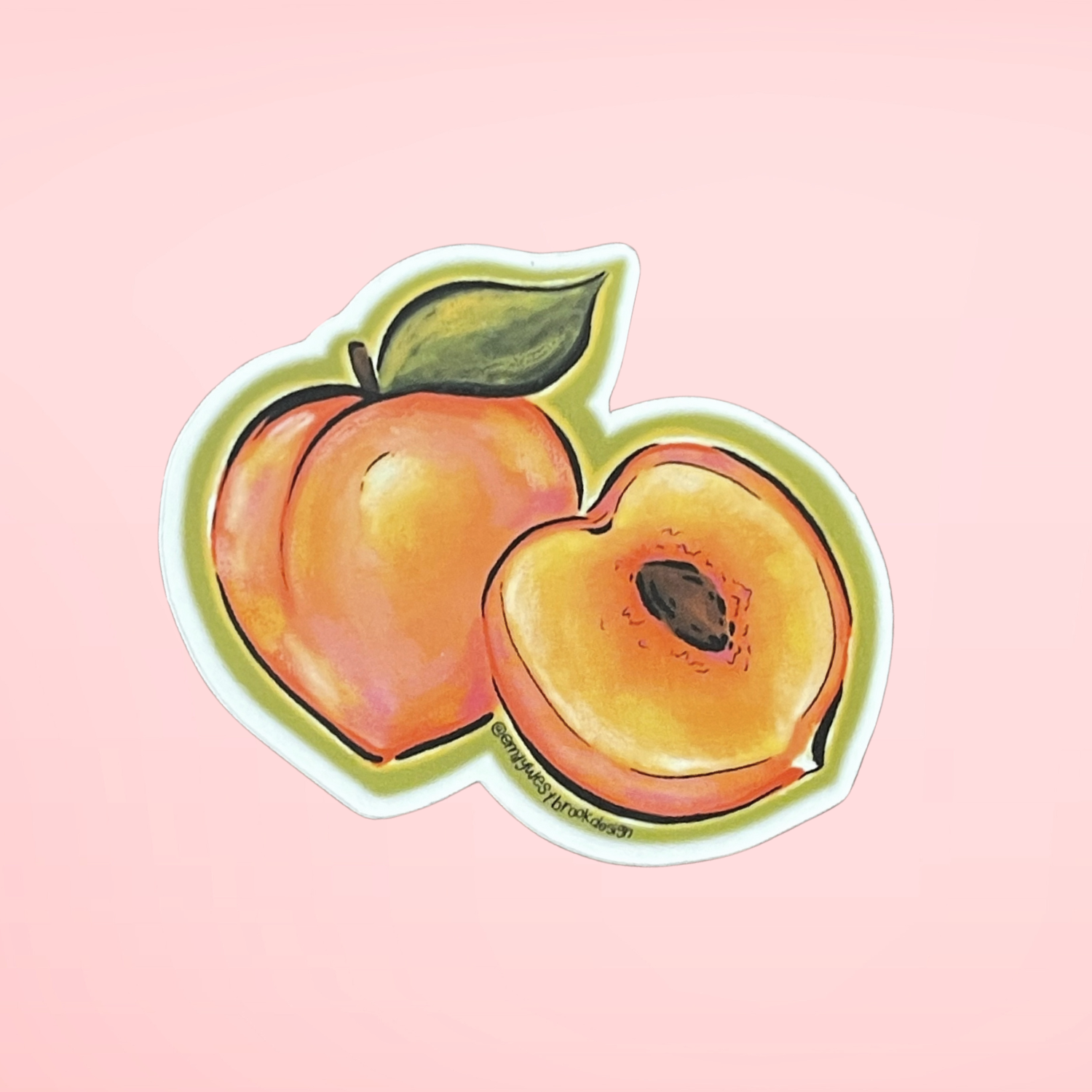 Peaches Sticker | Emily Westbrook Design